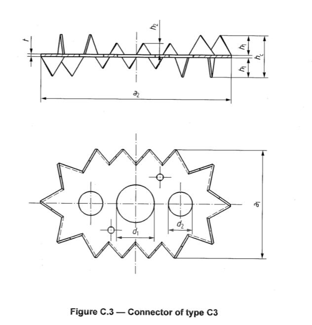 38mm M10mm Galvanised Steel Single Sided Tooth Plate Timber Connector ...