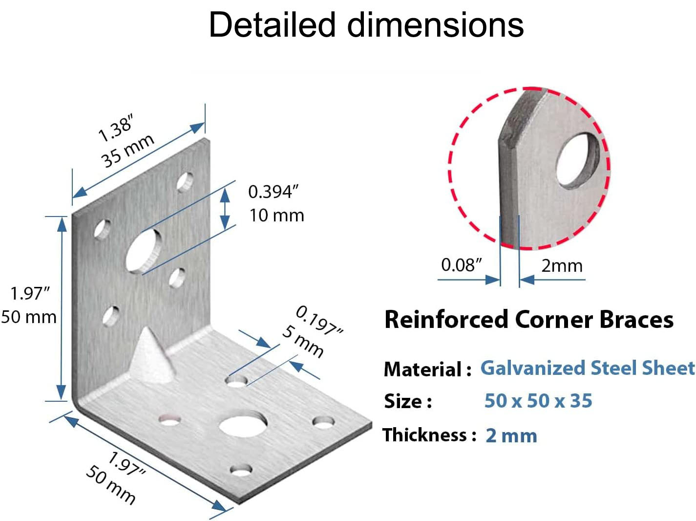 Heavy Duty Galvanized Angle Brackets with Reinforce Rib - Buy Reinforced Angle Bracket ...